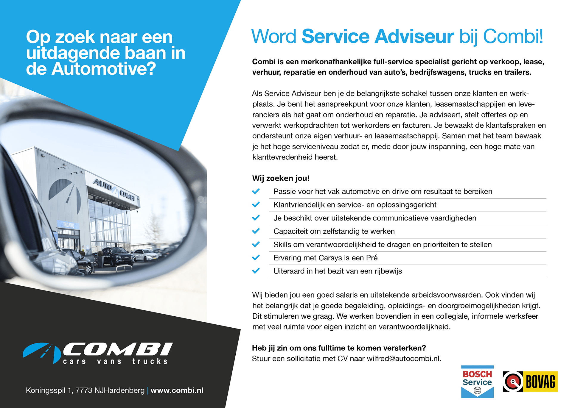 Werken bij COMBI | Bekijk de vacatures online